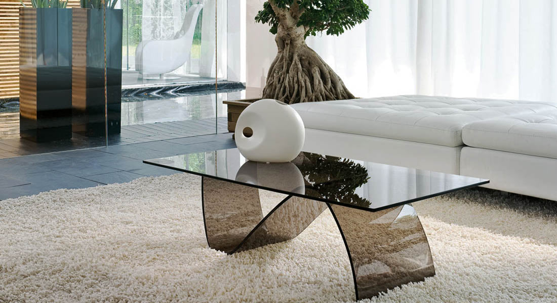 Coffee table - curved glass - Alissa